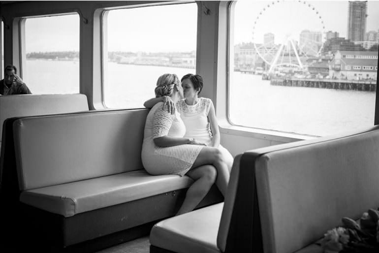 Natalie and Meagan's Intimate Seattle Ferry Ceremony and Arizona ...