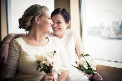 Natalie and Meagan's Intimate Seattle Ferry Ceremony and Arizona ...
