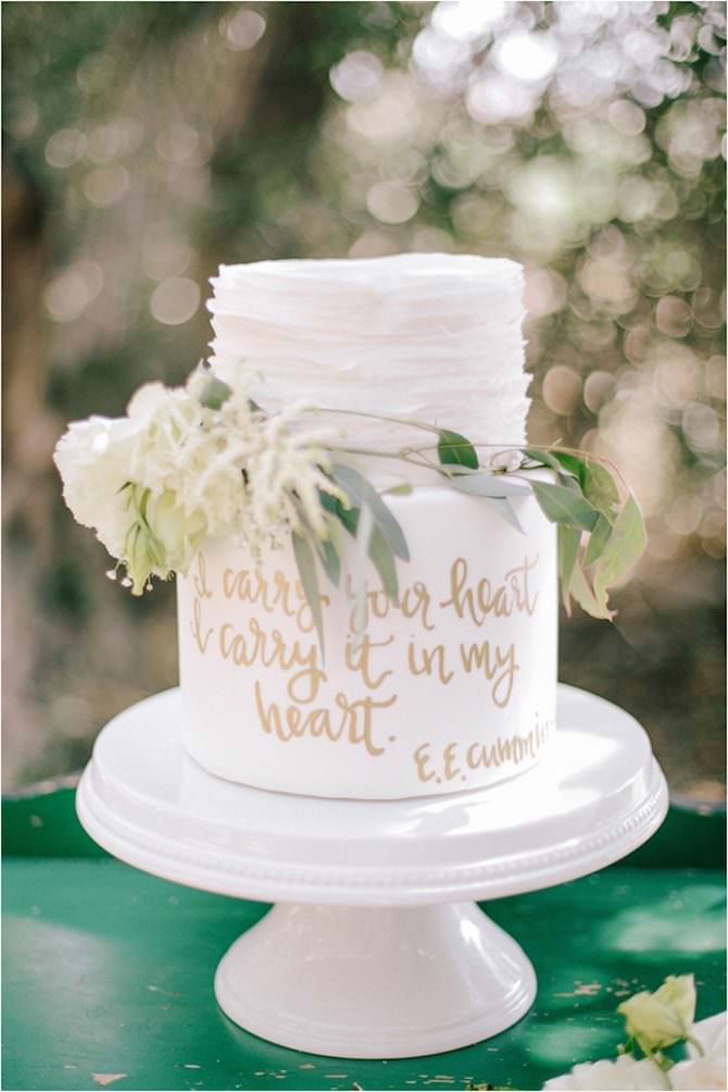 10 Calligraphy Wedding Cakes to Swoon Over - Love Inc. Mag