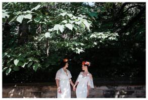Doreen and Dani Tropical ’70s-Themed Wedding in Brooklyn - Love Inc. Mag