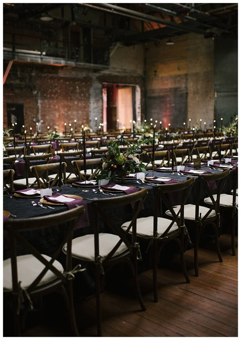Eggplant and Gold Industrial Wedding in Detroit - Love Inc. Mag