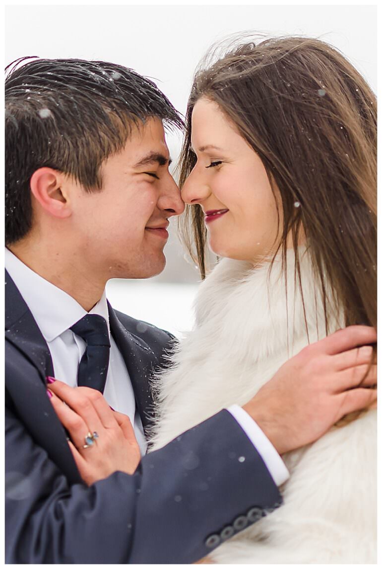 A Romantic Formal Engagement Shoot in the Snow - Love Inc. Mag