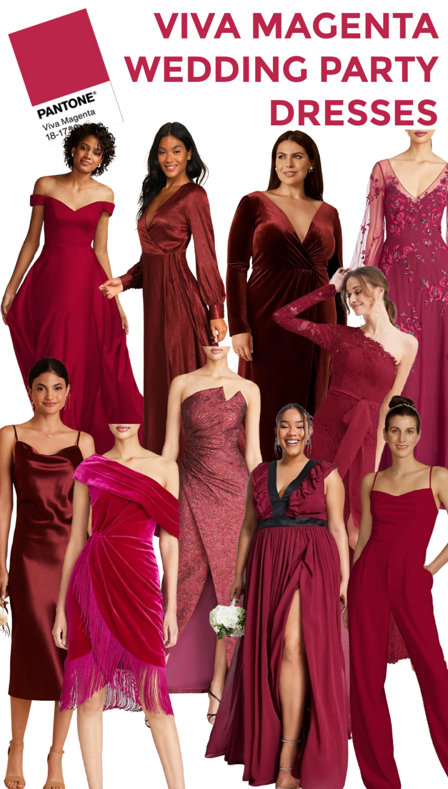Pantone Color of the Year ‘Viva Magenta’ Wedding Party Dresses - Love ...