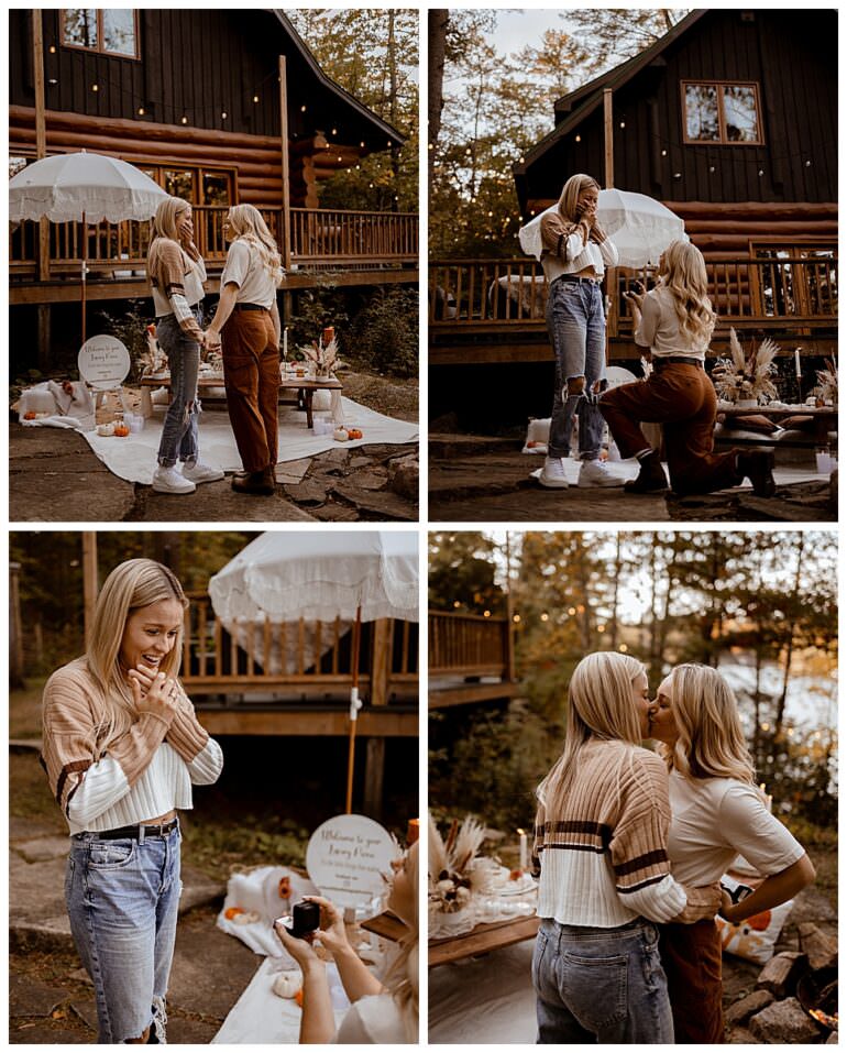 This Influencer Proposed to Her Girlfriend with a Cozy Picnic at a Cabin - Love Inc. Mag