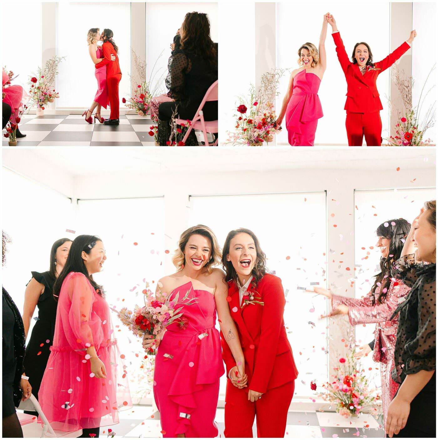 Bright Pink, Bold & Modern Brooklyn Wedding Inspo - Love Inc. Mag