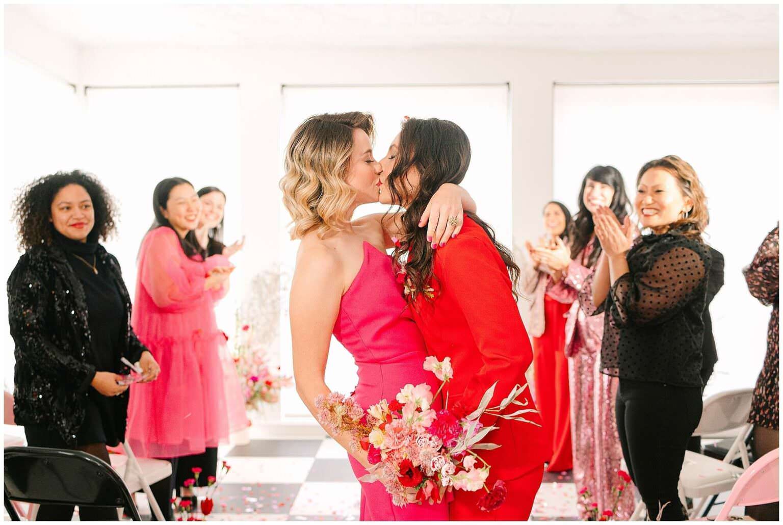 Bright Pink, Bold & Modern Brooklyn Wedding Inspo - Love Inc. Mag